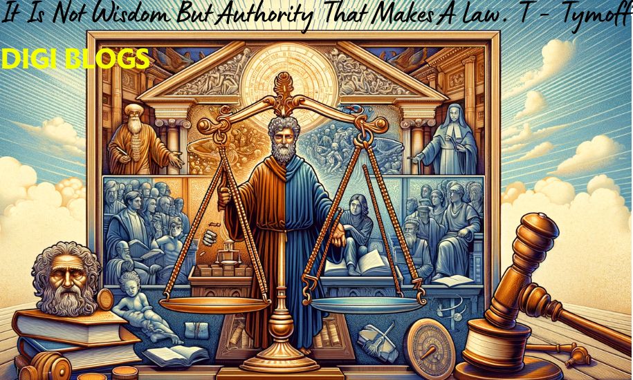 It Is Not Wisdom But Authority That Makes A Law. T - Tymoff